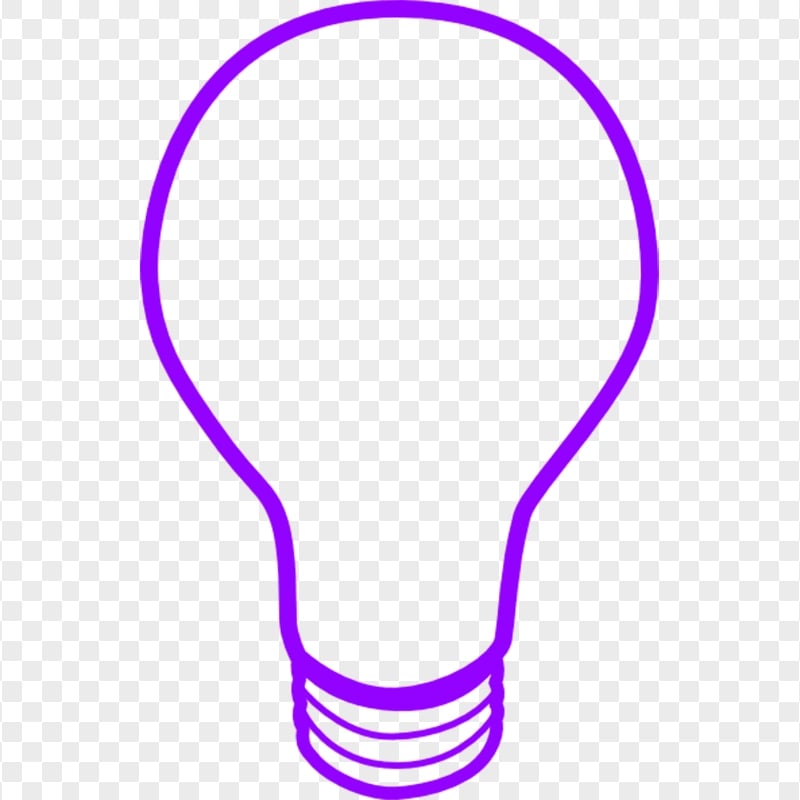 Purple Outline Light Bulb Icon PNG | Citypng