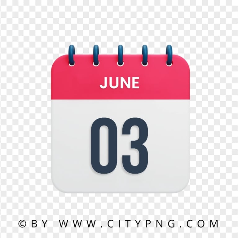 3rd June Date Vector Calendar Icon HD Transparent Background | Citypng