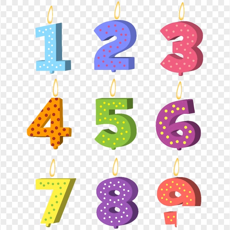 HD Birthday Numbers Candles Transparent PNG | Citypng