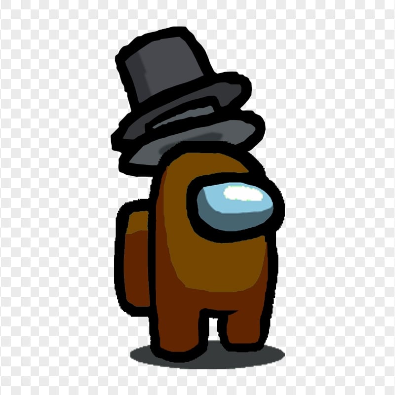 HD Brown Among Us Character With Double Top Hat PNG | Citypng