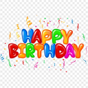 HD Happy Birthday Text Logo Party Streamers PNG | Citypng