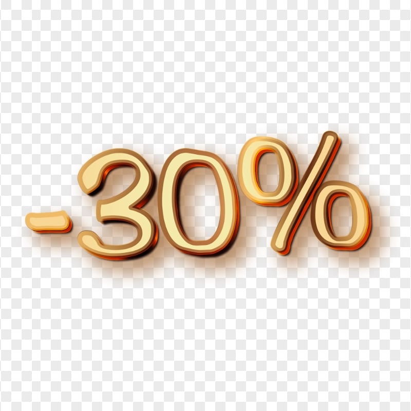 -30% Discount Sale Gold Text Transparent PNG | Citypng