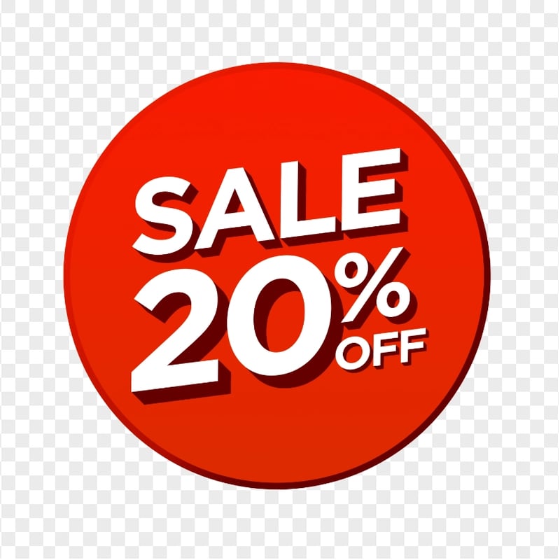 20% Percent Off Sale Red Badge Discount FREE PNG | Citypng