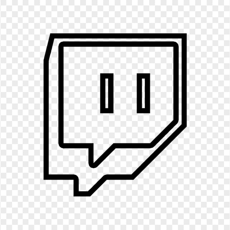 HD Black Square Twitch TV Outline Icon Transparent Background PNG | Citypng