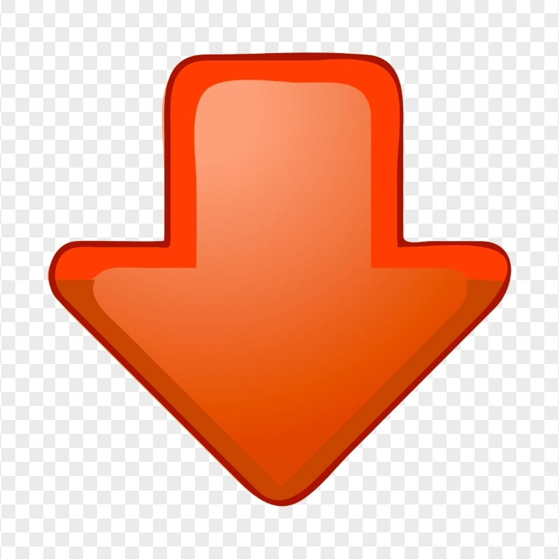 Down Arrow Downward Download Orange Button Icon PNG | Citypng