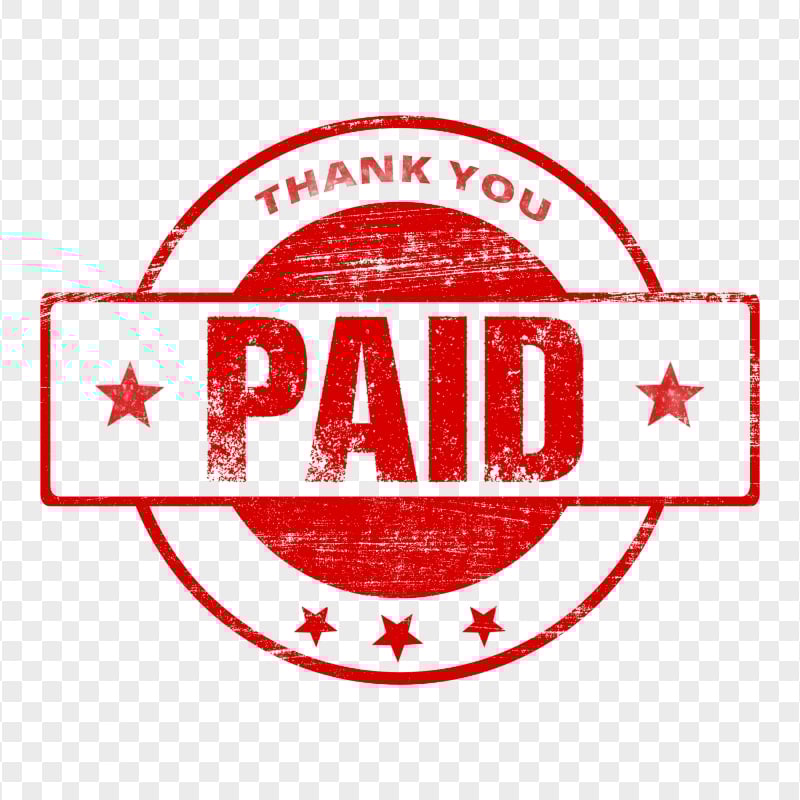 Round Red Thank You Paid Stamp Icon | Citypng