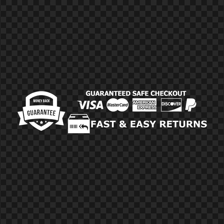 White Guaranteed Checkout Badge Icons Shopify | Citypng