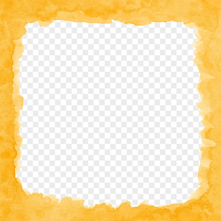 HD Yellow Watercolor Square Frame PNG | Citypng