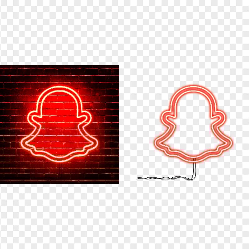 HD Snapchat Red Neon Glowing Logo PNG | Citypng