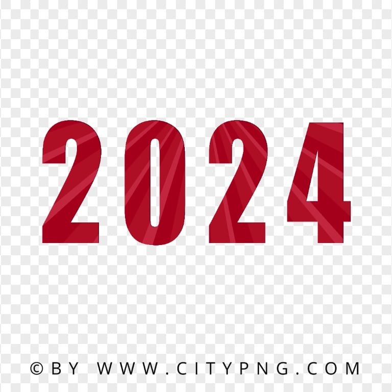 2024 Red Text New Year HD PNG | Citypng