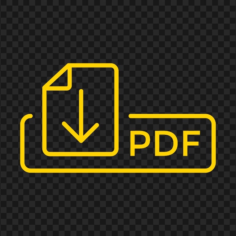 PDF Download Yellow Outline Button Icon Logo PNG | Citypng