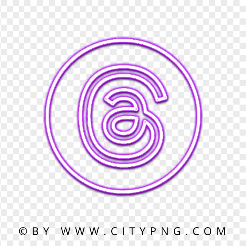 Purple Threads Neon Glowing App Logo Icon PNG | Citypng