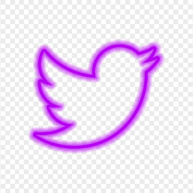 HD Purple Neon Twitter Bird Logo PNG | Citypng