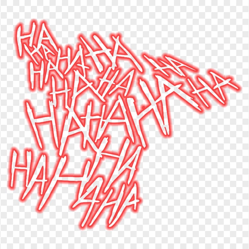HD Haha Joker Laugh Red Text Neon Style PNG | Citypng