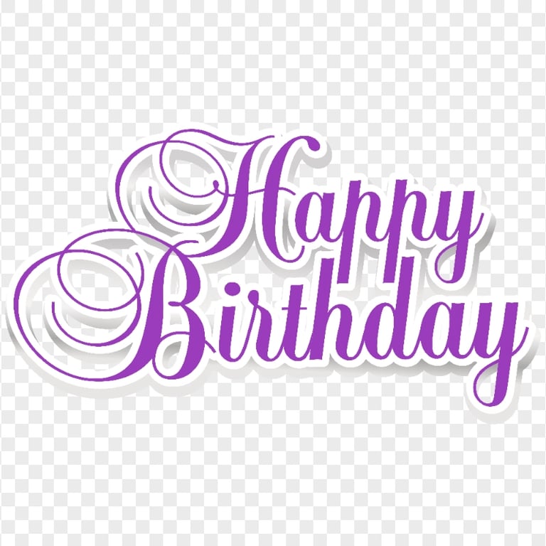 HD Purple Happy Birthday Wish Text Illustration PNG | Citypng