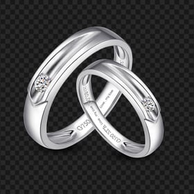 HD Diamond Engagement Wedding Two Rings PNG | Citypng