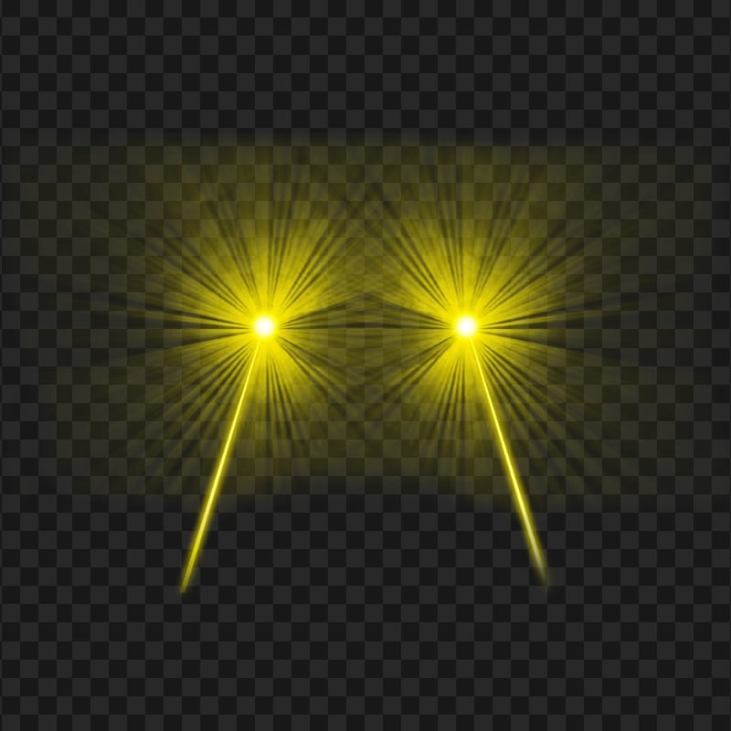 Yellow Lazer Eyes Flare Effect Front View PNG | Citypng