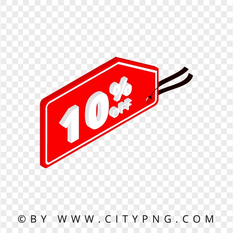 HD 10 Percent Off Red 3D Tag Label Logo Transparent PNG | Citypng