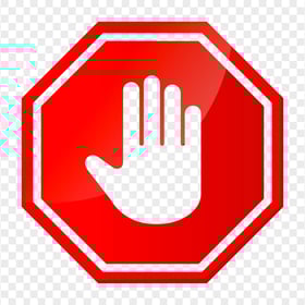 HD Red Stop Handprint Sign PNG | Citypng