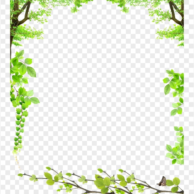 Trees Plant Leaves Frame Border PNG | Citypng