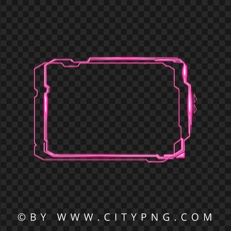 Glowing Neon Pink Futuristic Frame Image PNG | Citypng