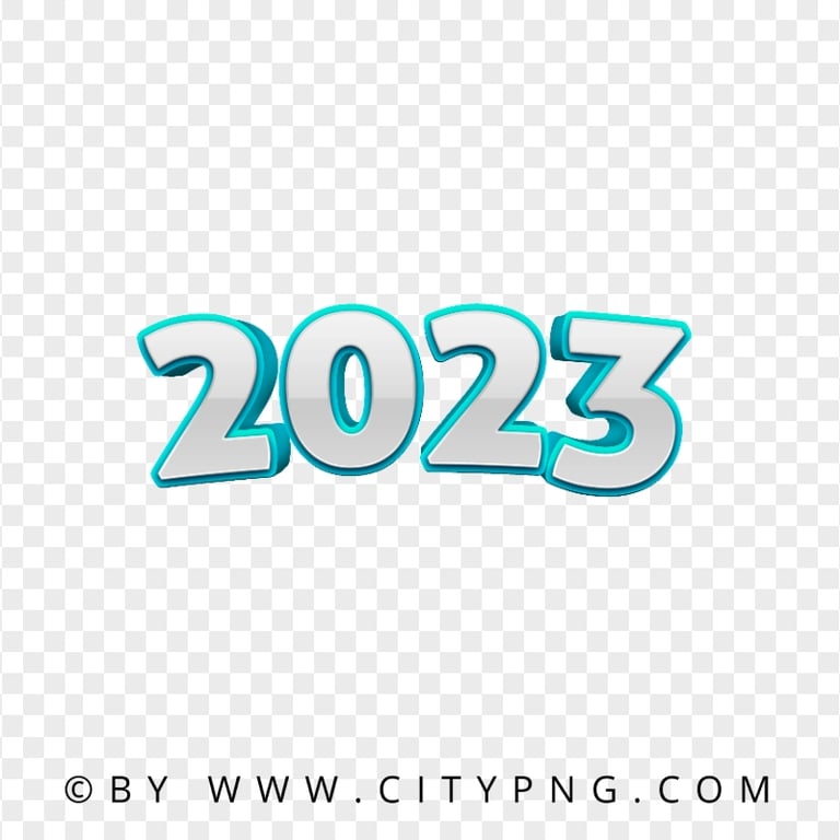 Turquoise 3D 2023 Text Numbers | Citypng