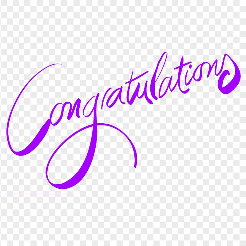 Congratulations Purple Text Word Calligraphy Download PNG | Citypng