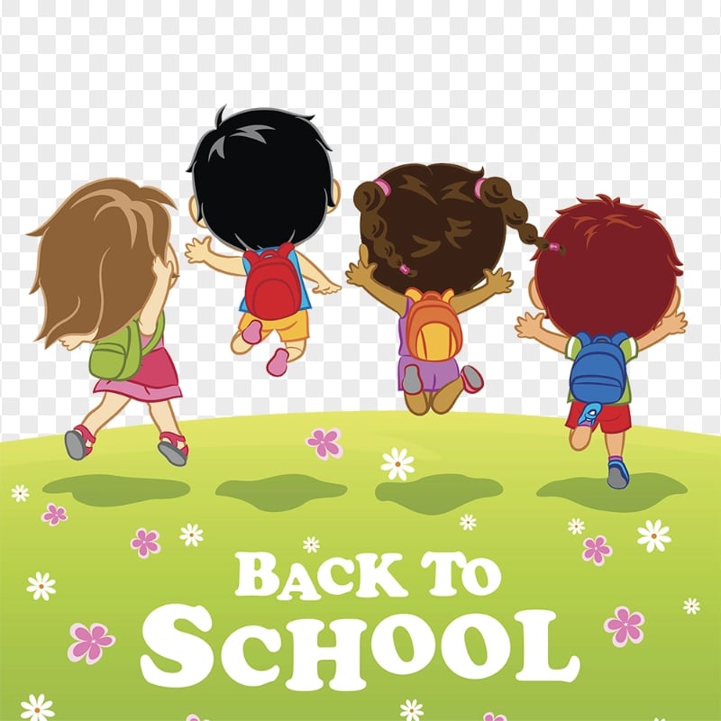 HD Back To School Happy Children Cartoon PNG | Citypng