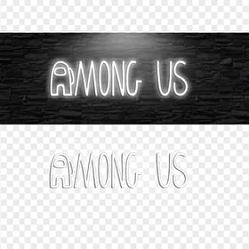 HD White Among Us Black Border Outline Word Text Logo PNG | Citypng