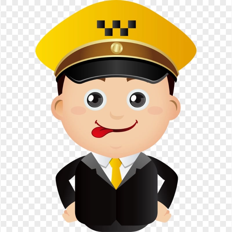 HD Illustration Cartoon Cab Taxi Driver Character PNG | Citypng