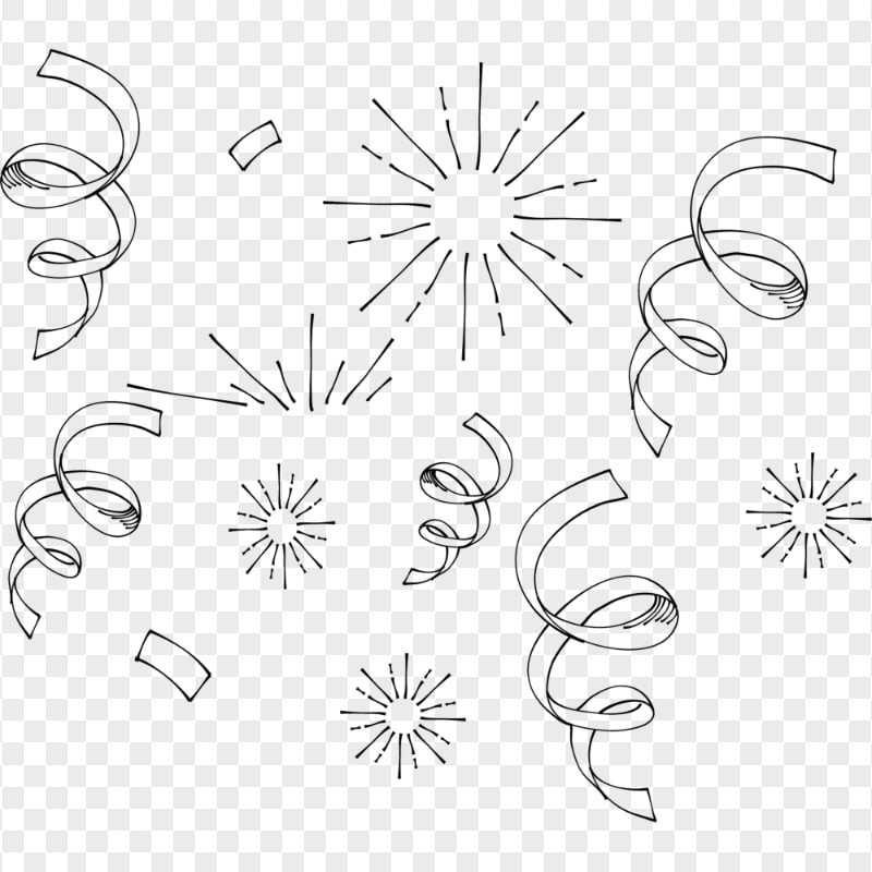 Black Drawing Doodle Confetti PNG | Citypng