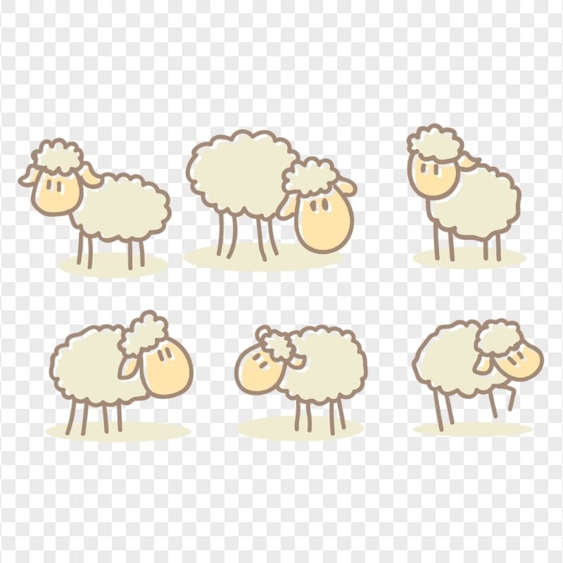 Cartoon Group Of Sheep Character Clipart | Citypng