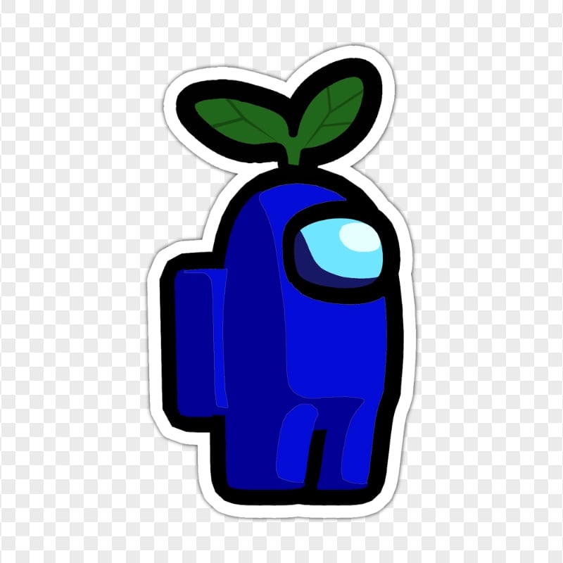 HD Dark Blue Among Us Character Leaf Hat Stickers PNG | Citypng