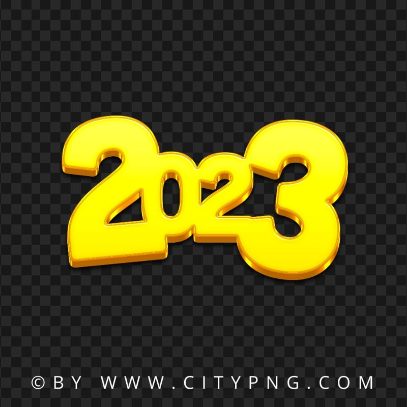 Creative Yellow 2023 Text Numbers PNG | Citypng