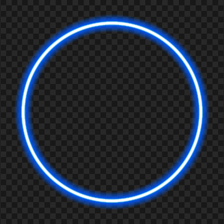 HD Blue Circle Glowing Neon Frame Border PNG | Citypng