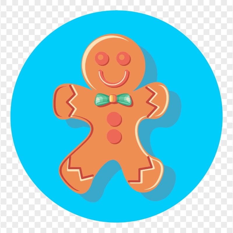 Round Flat Gingerbread Man Icon HD PNG | Citypng