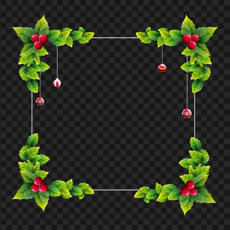 Square Decorated Christmas Frame HD PNG | Citypng