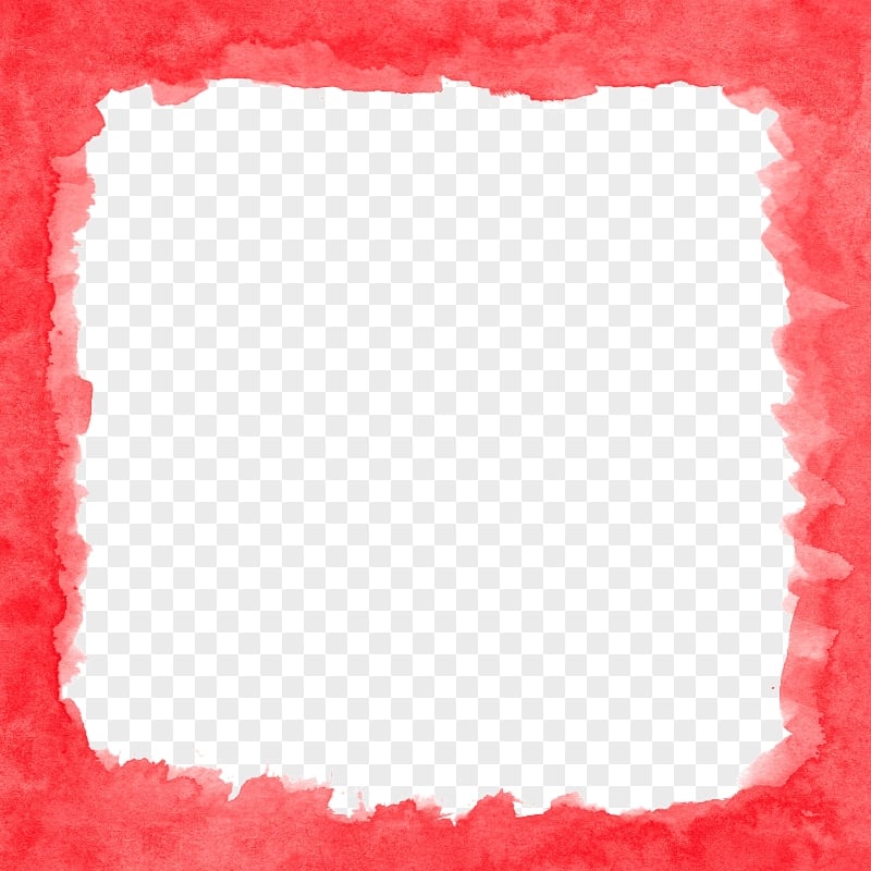 Download Red Watercolor Square Frame PNG | Citypng