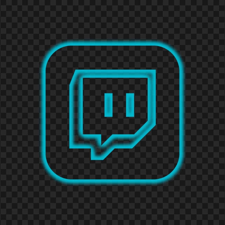 HD Neon Twitch Aesthetic Blue Icon Transparent Background PNG | Citypng