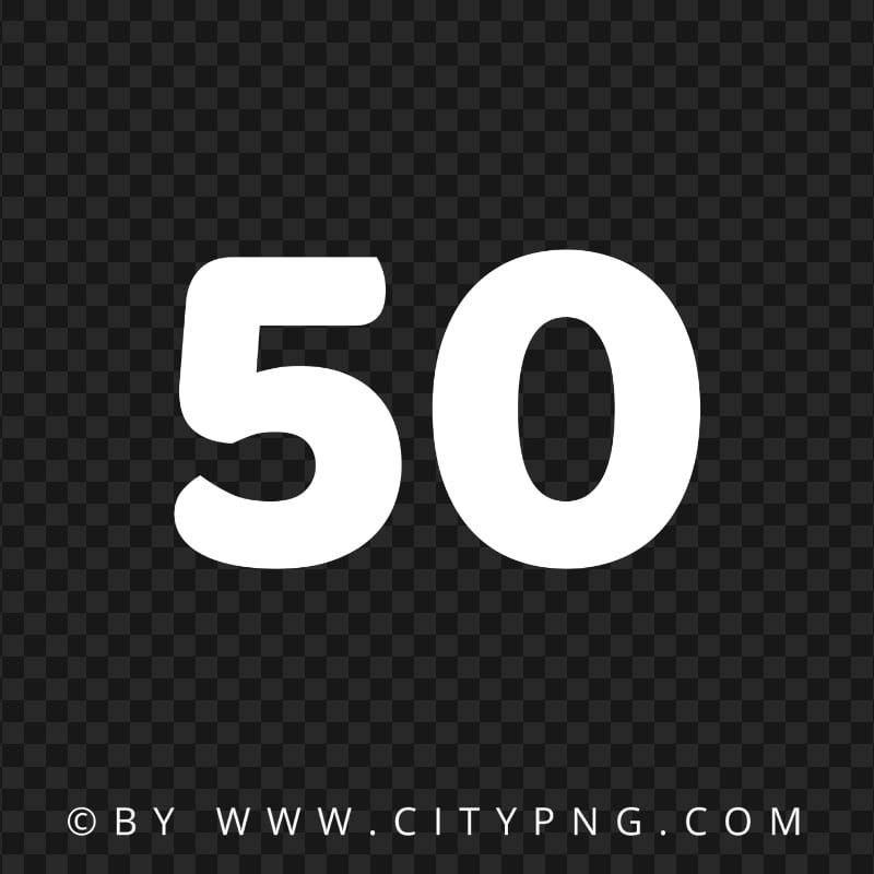 50 White Text Number HD Transparent PNG | Citypng