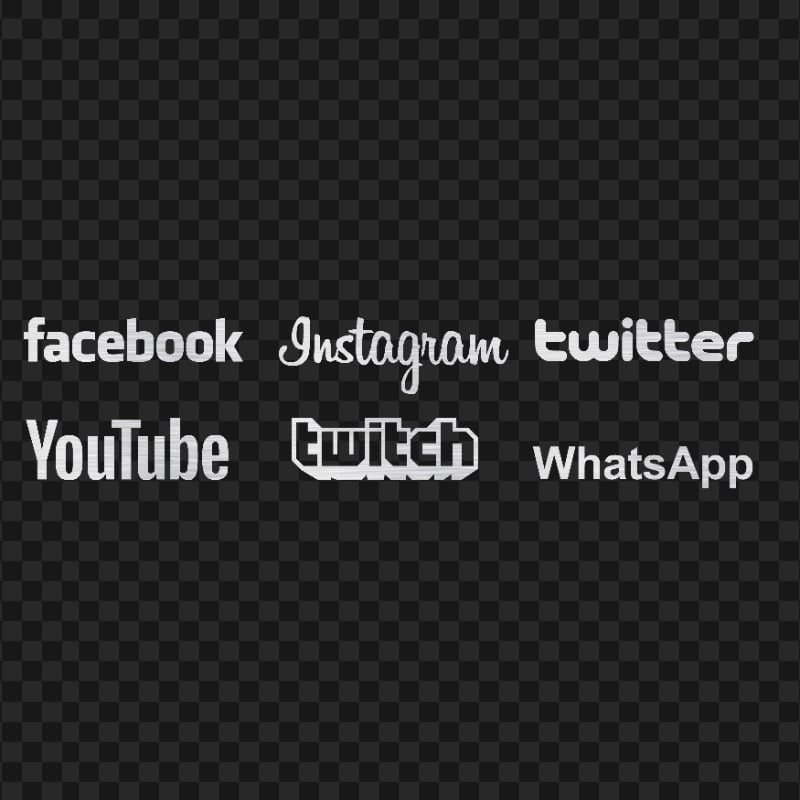 HD Social Media Silver Metal Brushed Logos PNG | Citypng