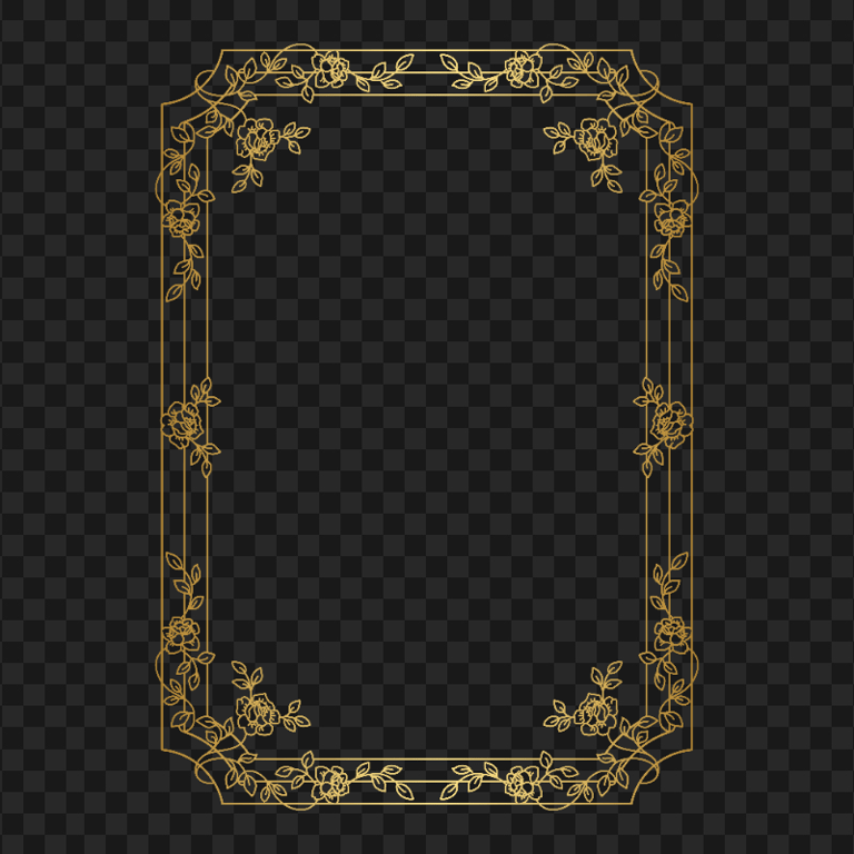 Golden Elegant Square Frame Transparent Background | Citypng