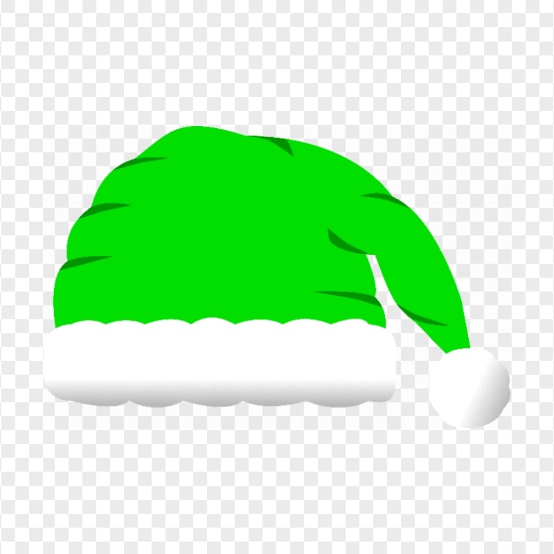HD PNG Illustration Of Green Santa Christmas Hat Cap | Citypng