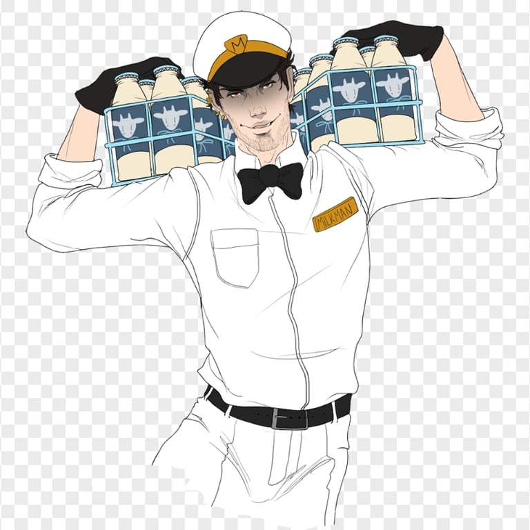 HD Cartoon Milkman Milking Cow PNG | Citypng