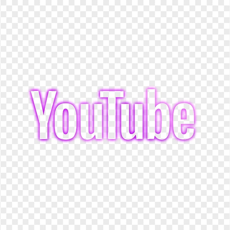 HD Purple Neon Aesthetic Youtube Word Text Logo PNG | Citypng