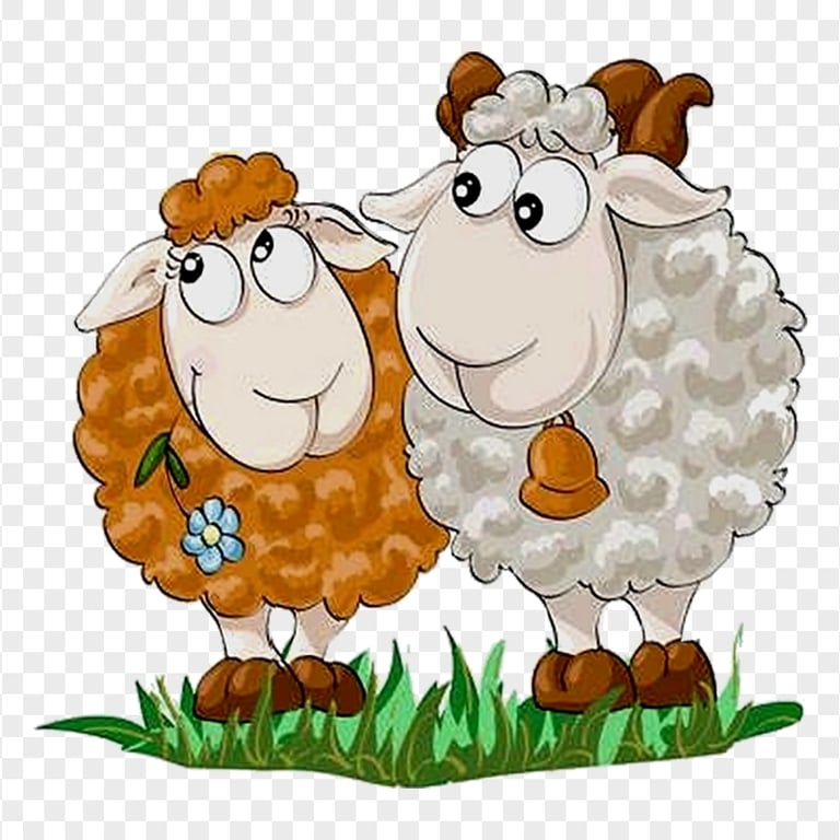 Two Cartoon Sheep Sticker Mammals Animals | Citypng