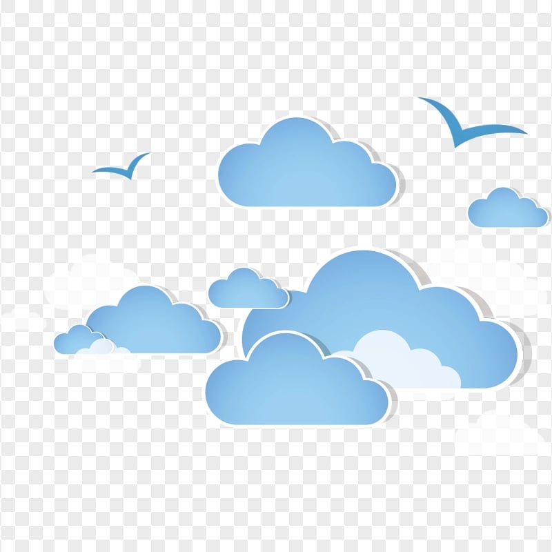 HD Graphic Clouds & Birds Illustration PNG | Citypng