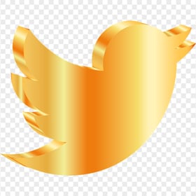 HD Gold Metal Round Twitter Icon PNG | Citypng