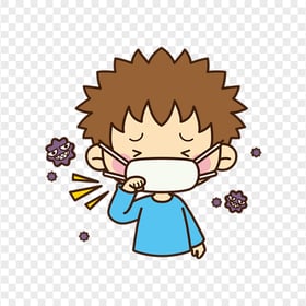 Kid Boy Cartoon Sick Coughing Sneezing Common Cold | Citypng