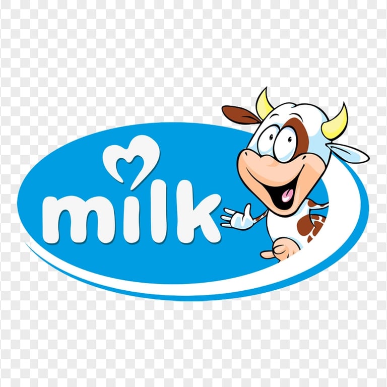 HD Milk Word Logo With Cow Texture PNG | Citypng
